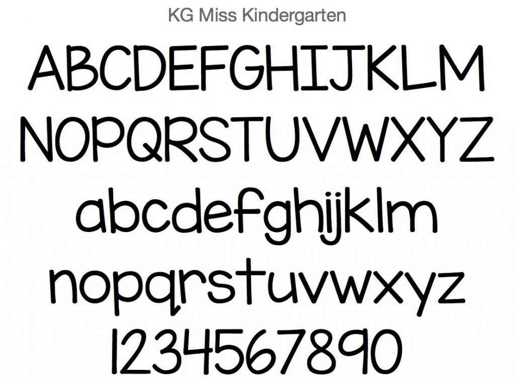 Kg Miss Kindergarten Font
