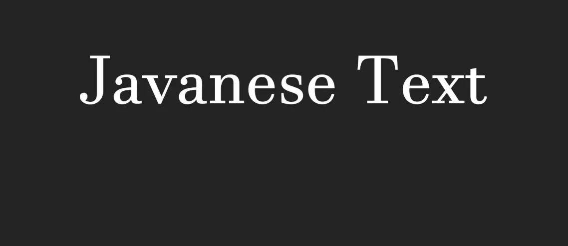 Javanese Script Font Free Download