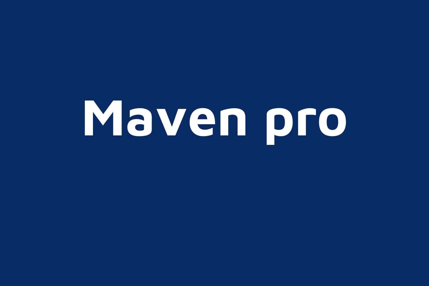 Maven Pro Bold Font Free Download