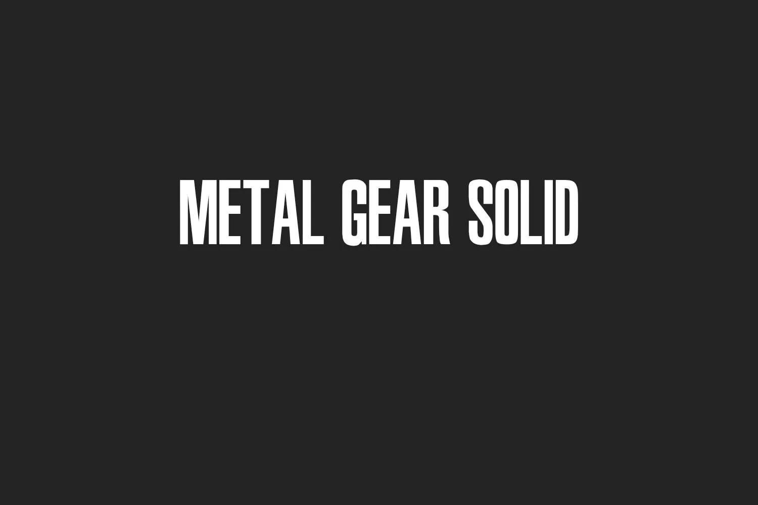 Metal Gear Solid Font Free Download