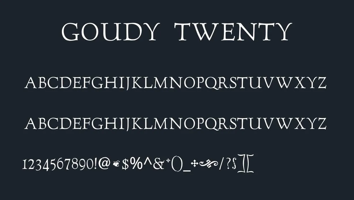 Goudy Twenty Regular Font Free Download