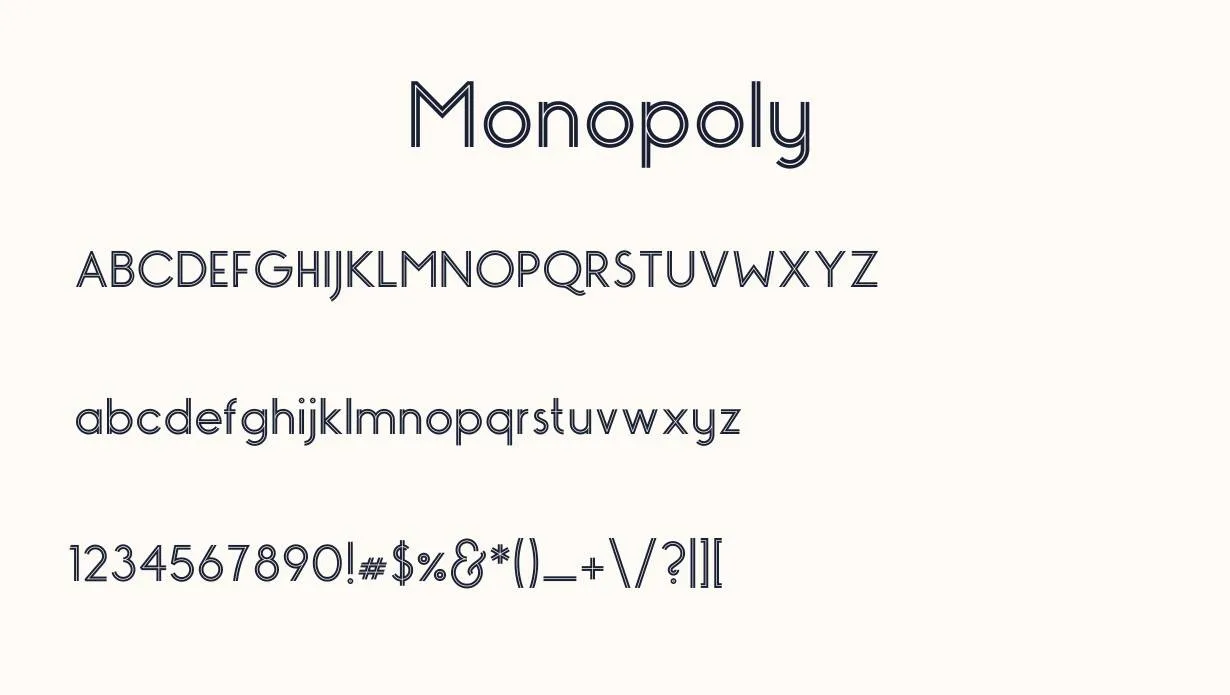 Monopoly Typeface Font Free Download