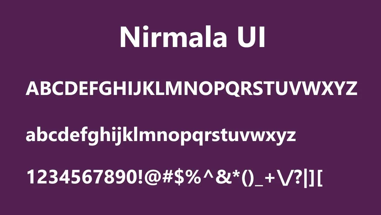Nirmala UI Font Free Download