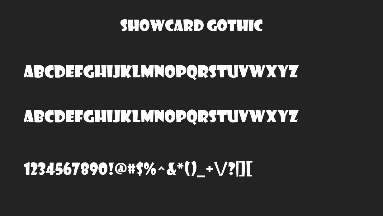 Showcard Gothic Font Free Download